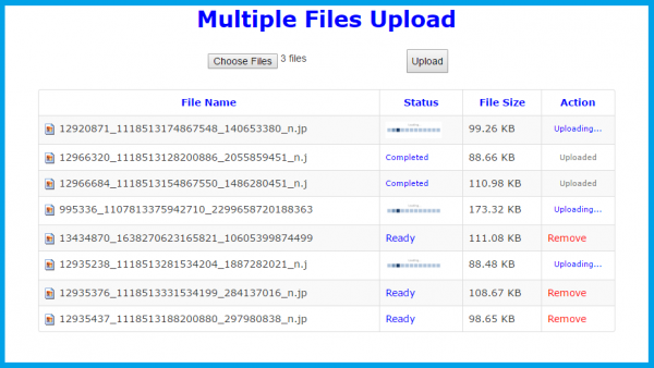 Download Multiple File Uploads With Progress Bar Using Javascript Ajax Project In Php With