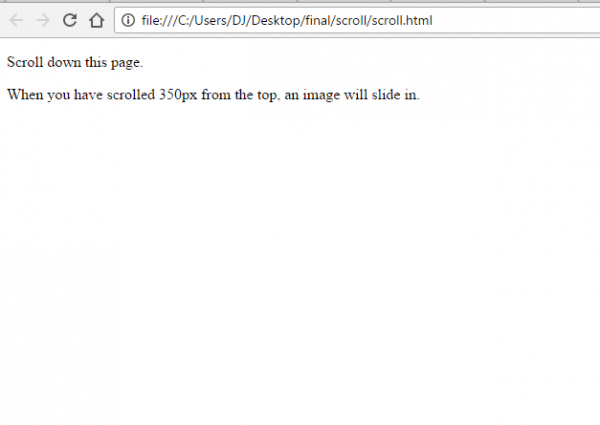 Html Css Program To Onscrolling At 350px Image Will Display Using Jscript Kashipara