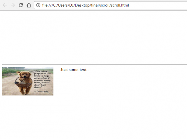 Html Css Program To Onscrolling At 350px Image Will Display Using Jscript Kashipara