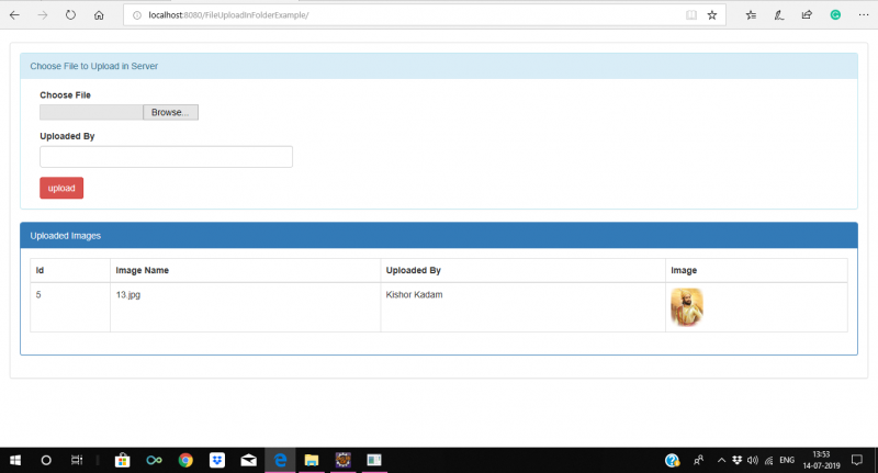 Download File And Data Upload In Folderserver And Path Upload In Database Using Jsp Project In Jsp