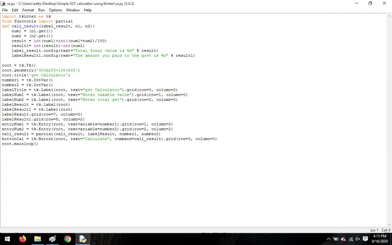 Download Simple Gst Calculator Using Tkinter Using Python Tkinter Project In Python With Source