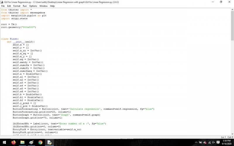 Download Linear Regression With Graph Using Tkinter Project In Python With Source Code And