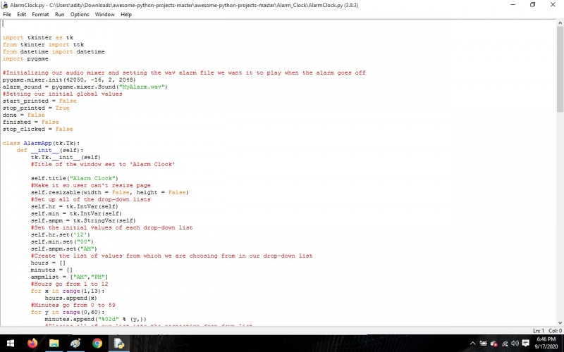 Download Alarm Clock Using Python Tkinter Project In Python With Source Code And Report Kashipara