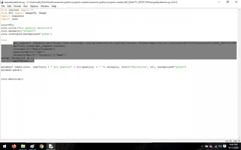 AIR QUALITY DETECTOR Project in Python with Source Code and Report ...