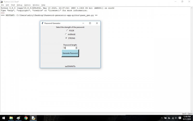 Forever New Strong Password Generator App Python Tkinter Project In Python With Source Code And