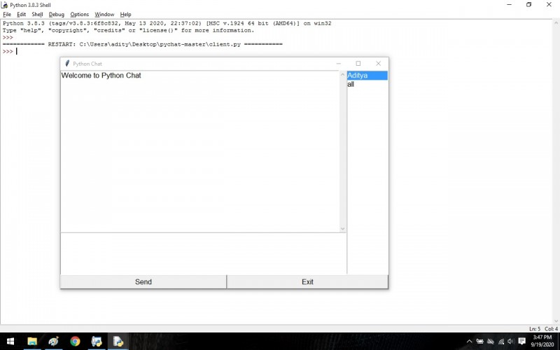Python Chat Using Python Tkinter Project In Python With Source Code And Report Download