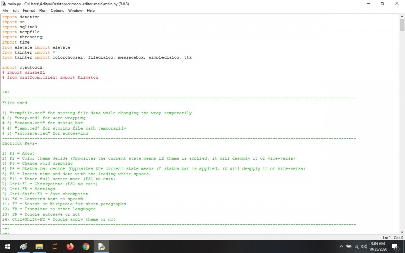 Download Crimson Editor Main App Using The Python Tkinter Project In Python With Source Code
