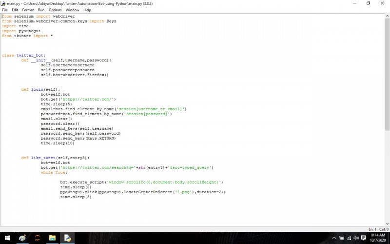 Download Twitter Automation Bot Using Python Tkinter Project In Python With Source Code And