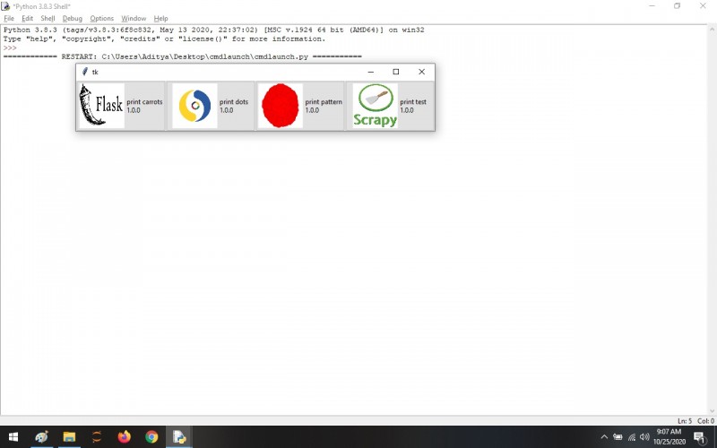 Download Cmd Launch Using The Python Tkinter Project In Python With Source Code And Report