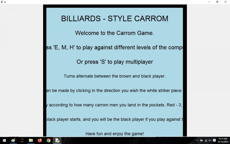Carrom Game Test Using The Python Tkinter Project In Python With Source Code And Report