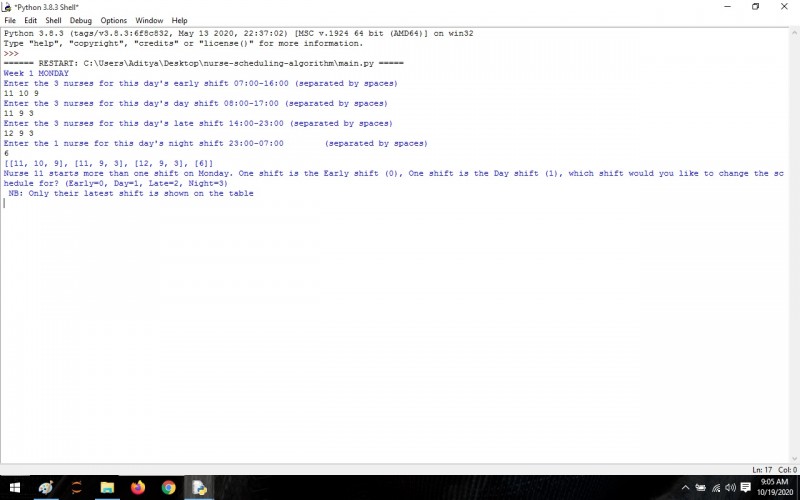 Nurse Scheduling Algorithm App Using The Python Tkinter Project In Python With Source Code And 1004