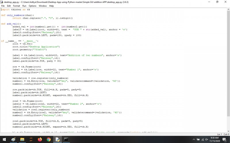 Python Program To Simple Gui Addition App Using The Python Tkinter Kashipara