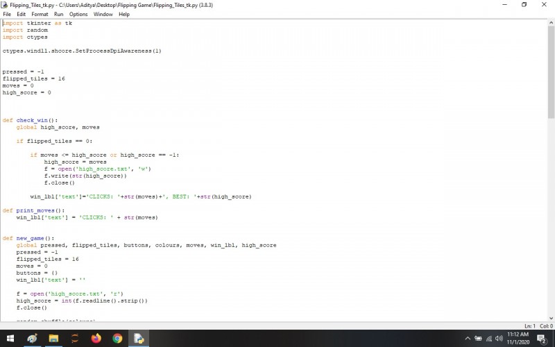 Download New Flipping Game App Using The Python Tkinter Project In Python With Source Code And