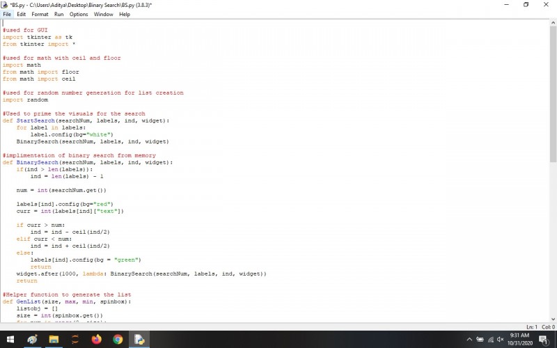 Download Binary Search App Using The Python Tkinter Project In Python With Source Code And