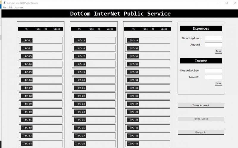 Download Cyber Cafe Software App Using The Python Tkinter Project In Python With Source Code