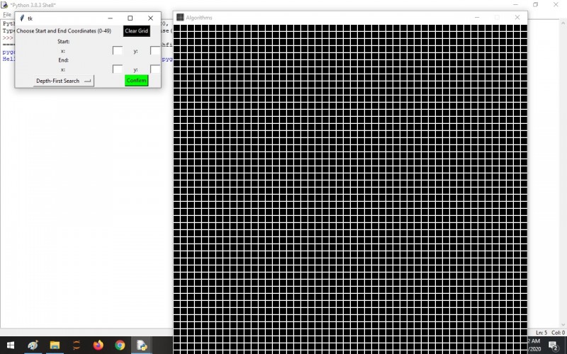 Download Pathfinding Algorithms App Using The Python Tkinter Project In Python With Source