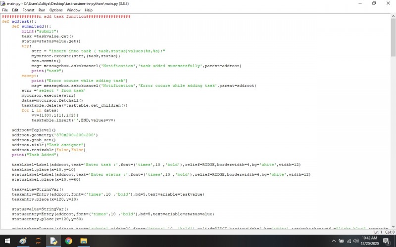 Python Program To Task Assigner In Python App Using The Python Tkinter Kashipara