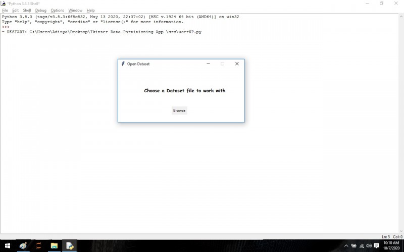 Python Program To Tkinter Data Partitioning App Gui App Using The Python Tkinter Kashipara