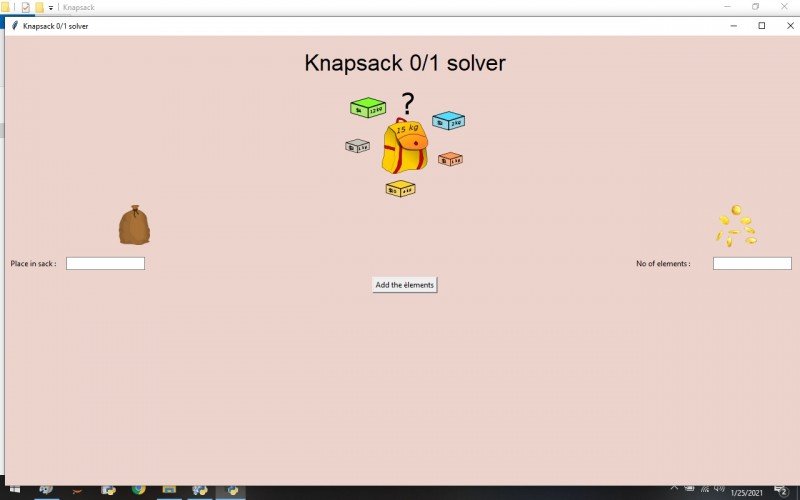 Python Program To Knapsack Gui App Using The Python Tkinter Kashipara