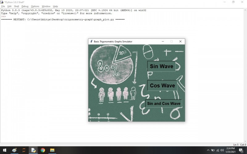 Python Program To Trigonometry Graph Gui App Using The Python Tkinter Kashipara