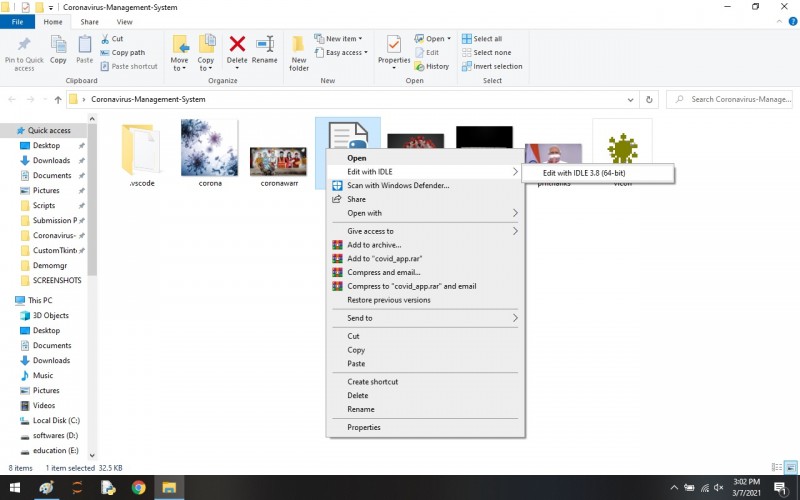 Python program to Coronavirus-Management-System App Using The Python ...