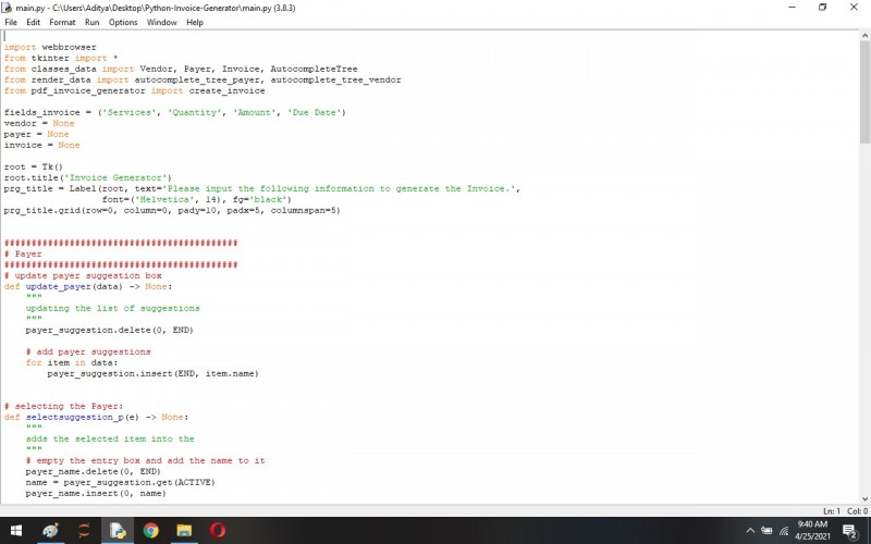 Python Program To Python Invoice Generator App Using The Python Tkinter Kashipara