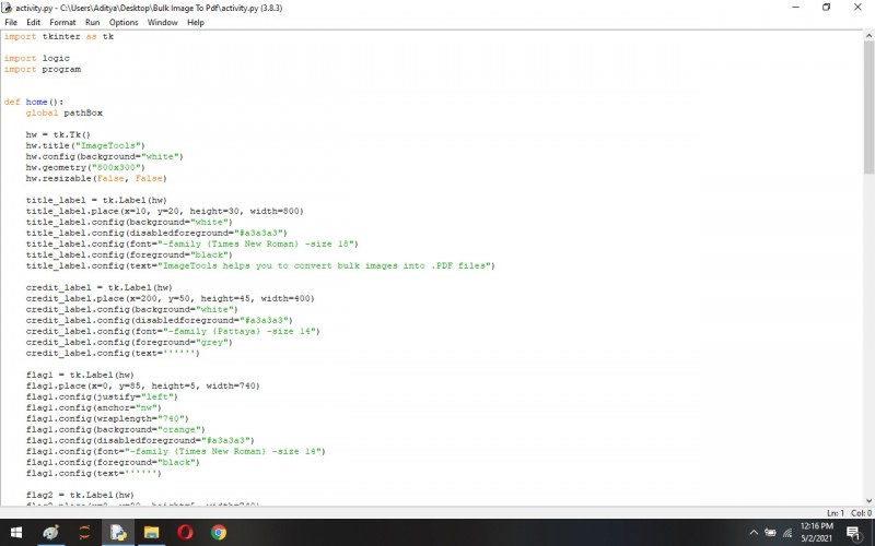 Python program to Bulk Image To Pdf App Using The Python - Tkinter ...