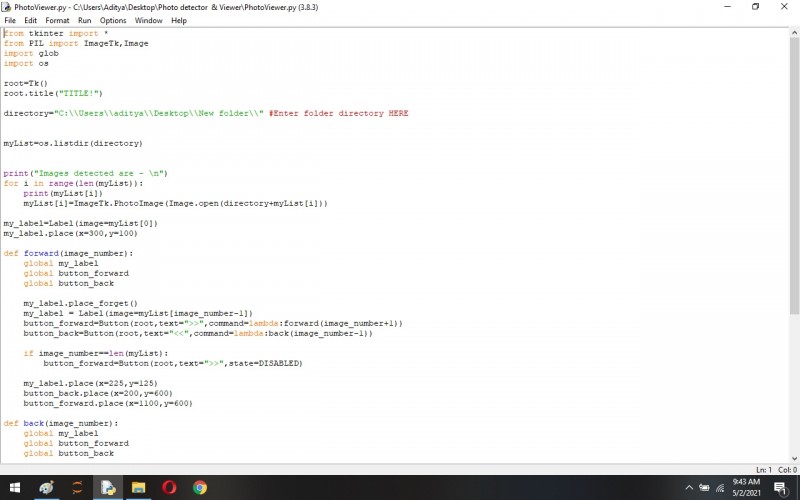 Python Program To Photo Detector And Viewer Gui App Using The Python Tkinter Kashipara