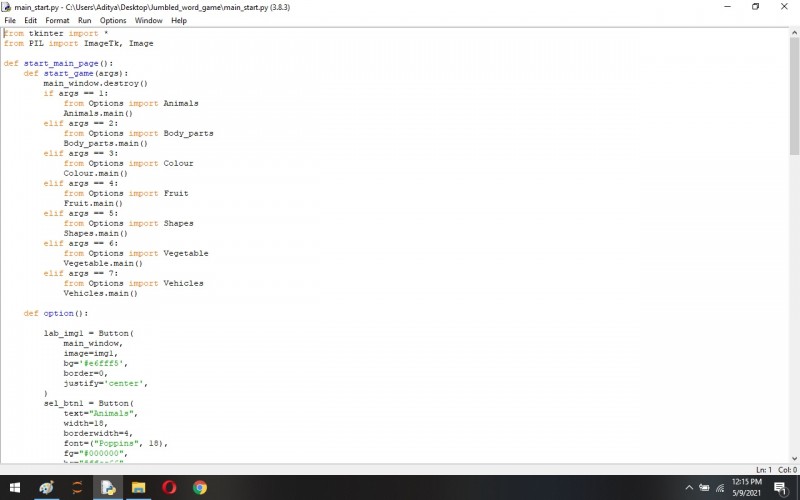 Python Program To Jumbledwordgame App Using The Python Tkinter Kashipara
