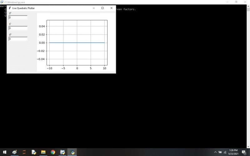 Python Program To Livequadraticplotter App Using The Python Tkinter Kashipara