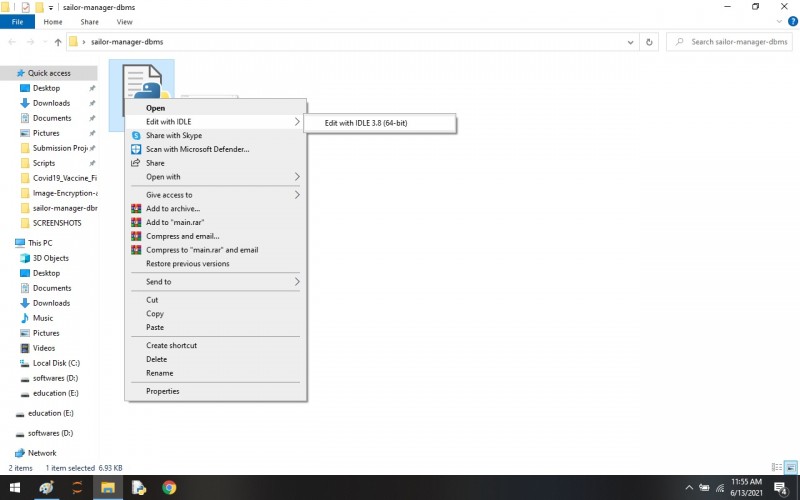 Python Program To Sailor Manager Dbms Using Python Tkinter Kashipara