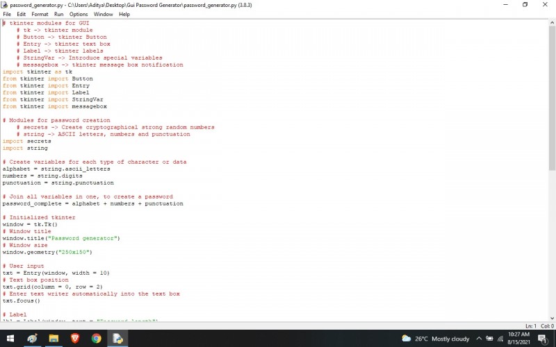 Python program to Gui Password Generator Using Python -Tkinter - kashipara Python program to Gui Password Generator Using Python -Tkinter - kashipara
