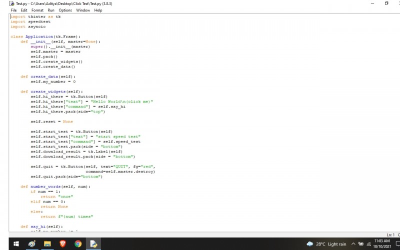 Python Program To Basic Click Test Using Python Tkinter Kashipara