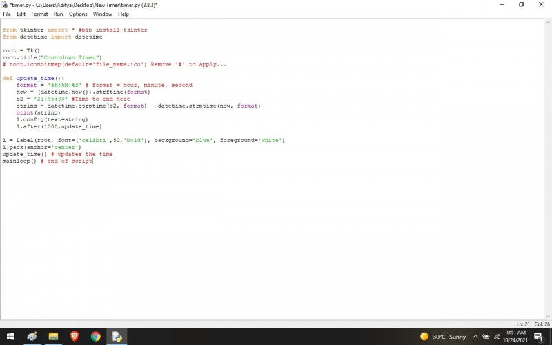 Python Program To Basic New Timer Using Python Tkinter Kashipara