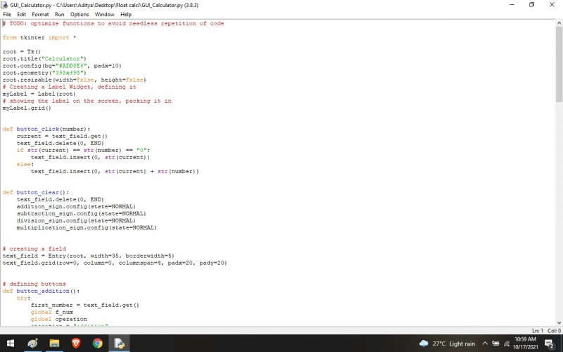 Python Program To Basic Float Calci Using Python Tkinter Kashipara