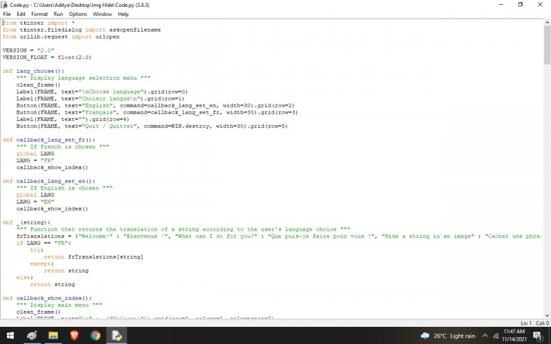 Python Program To Basic Img Hide Using The Python Language Tkinter Kashipara