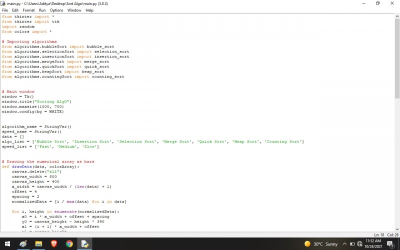 Python Program To Basic Sort Algo Using Python Tkinter Kashipara