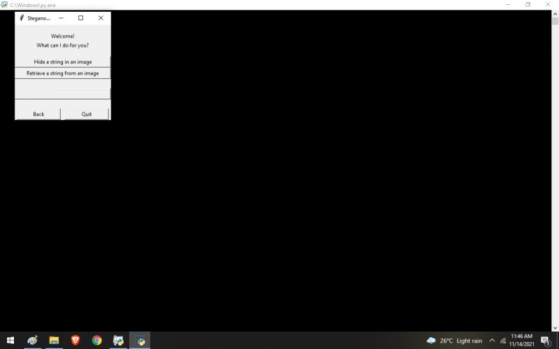 Python Program To Basic Img Hide Using The Python Language Tkinter Kashipara
