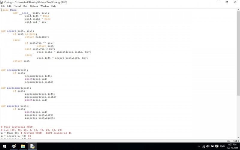 Python Program To Basic Order Of Tree Using The Python Language Tkinter Kashipara