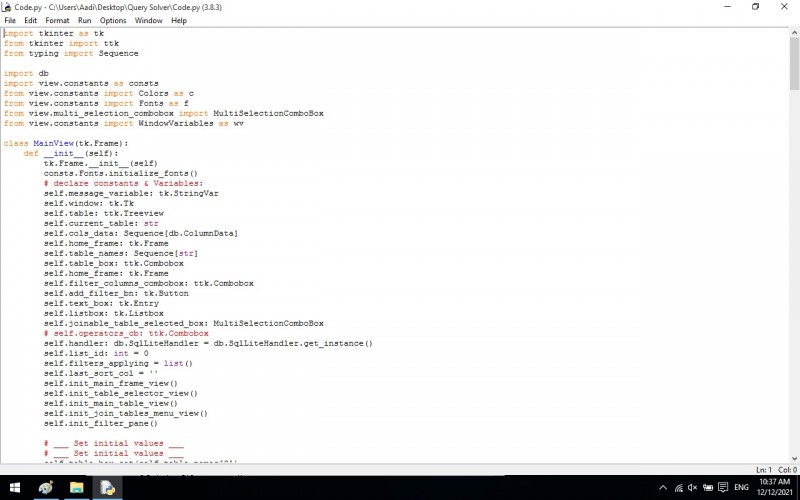 Python Program To Basic Query Solver Using The Python Language Tkinter Kashipara