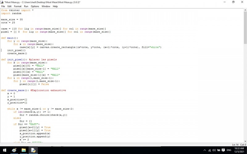 Python Program To Basic Most Maze Using The Python Language Tkinter Kashipara