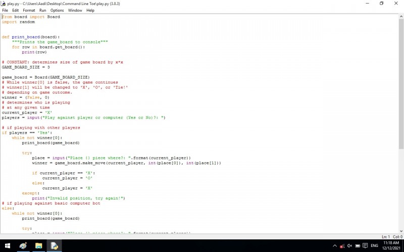 Python Program To Basic Command Line Toe Using The Python Language Tkinter Kashipara
