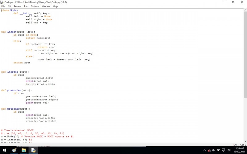 Python Program To Basic Binary Tree Using The Python Language Tkinter Kashipara