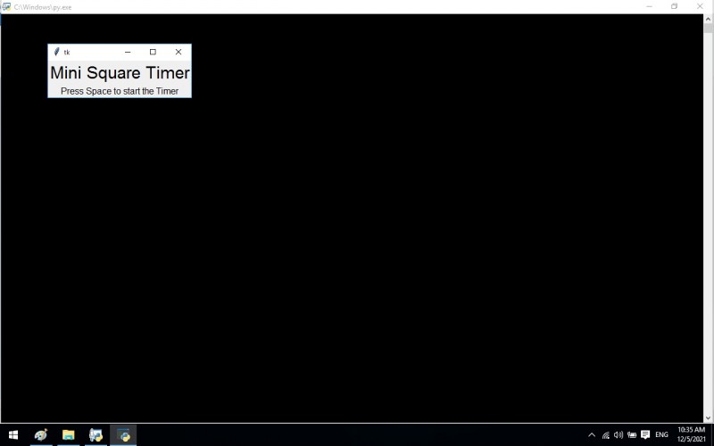 Python Program To Basic Mini Square Timer Using The Python Language Tkinter Kashipara