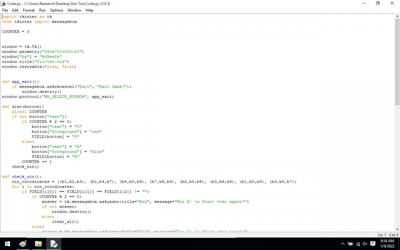Python Program To Basic Sim Toe Using The Python Tkinter Kashipara
