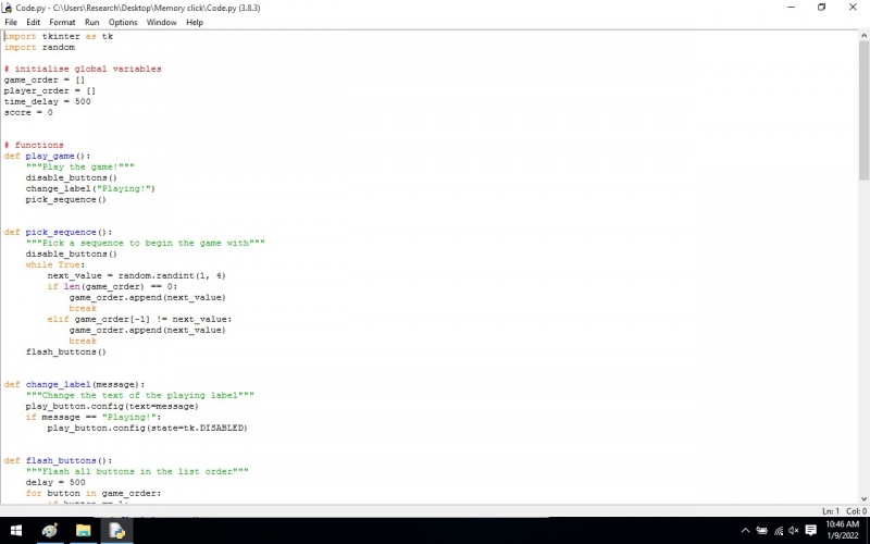 Python Program To Basic Memory Click Using The Python Tkinter Kashipara
