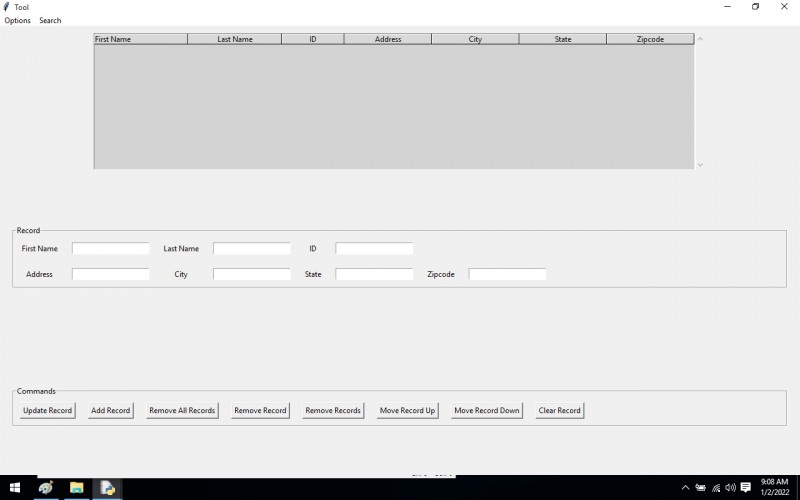Python Program To Basic Record Tools Using The Python Tkinter Kashipara