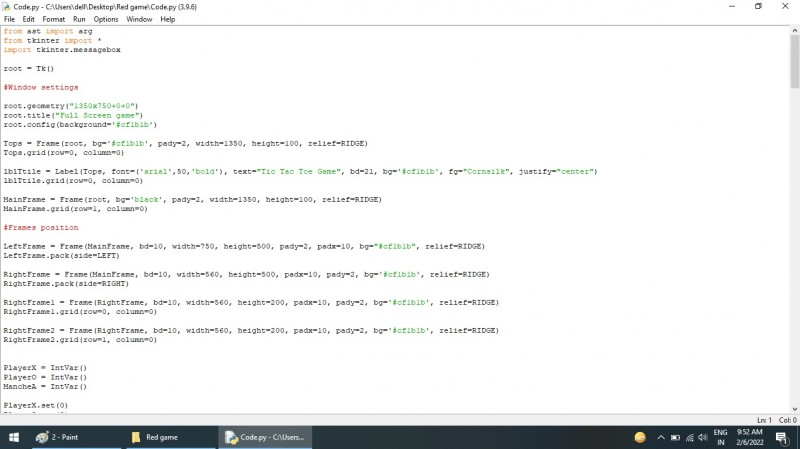Python Program To Basic Red Game Using The Python Tkinter Kashipara