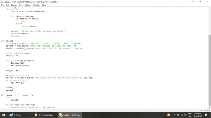 Python Program To Basic Draw Turtle Shape Using The Python Tkinter Kashipara