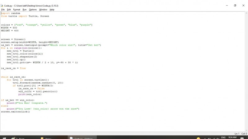 Python Program To Basic New Arrow Using The Python Tkinter Kashipara